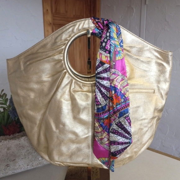 HOBO | Bags | Hobo Brand Giorgia Convertible Metallic Gold Leather Bag ...